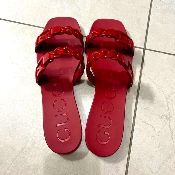 Gucci | Shoes | Gucci Chain Rubber Sandals | Poshmark